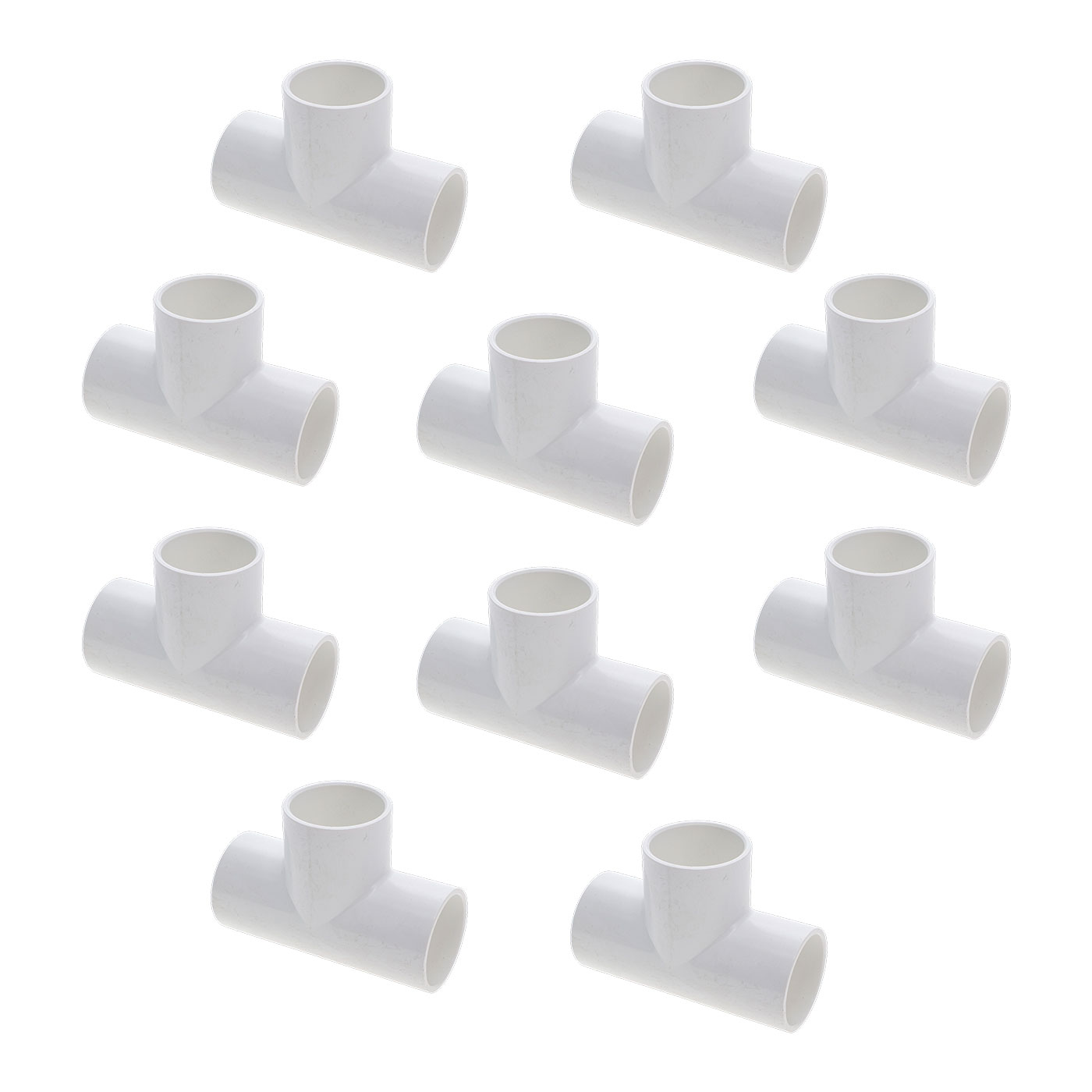 Set of 10 PVC Tees - 2"