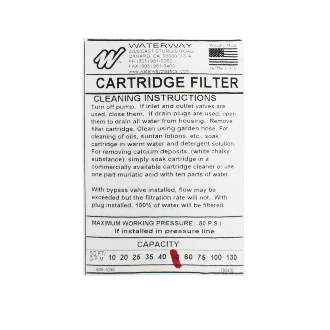 WATERWAY filter housing Top Load with bromine diffuser