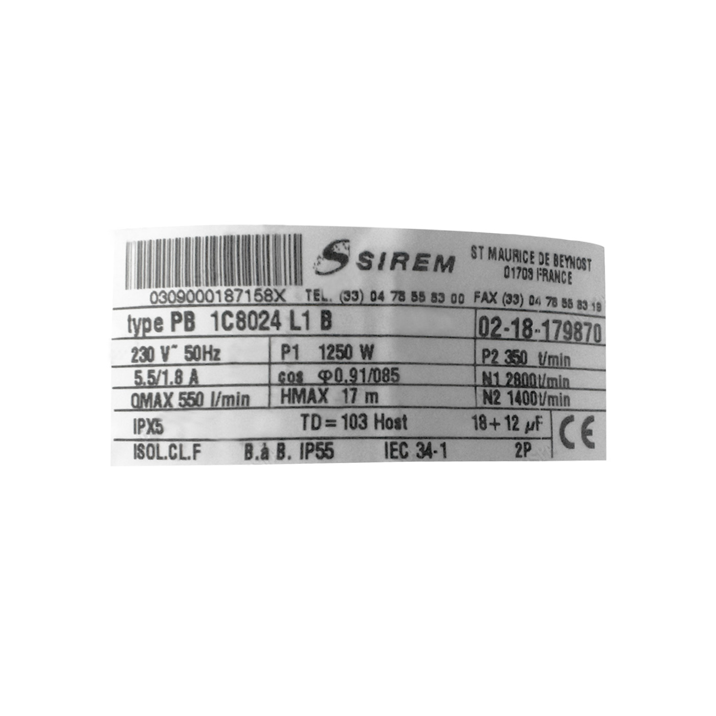 Massage pump Sirem PB1C8024L1B