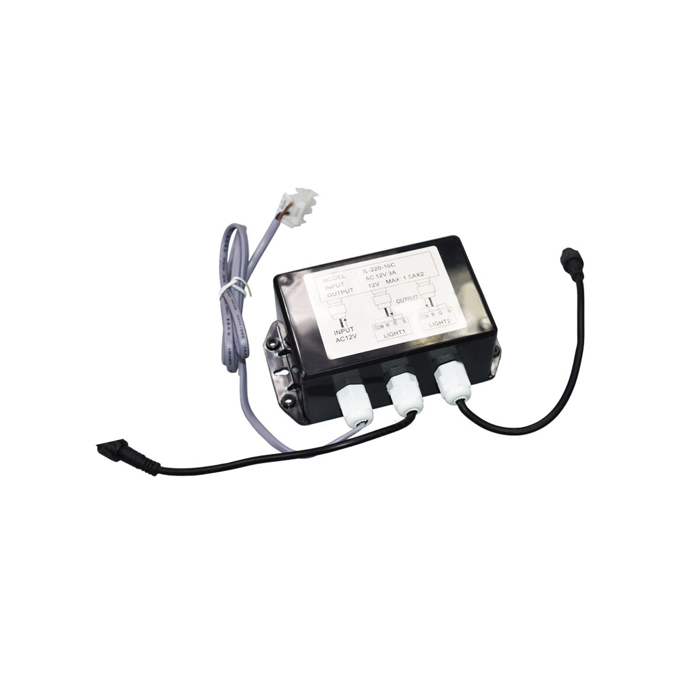 LED 12V connector box to 2 X DIN